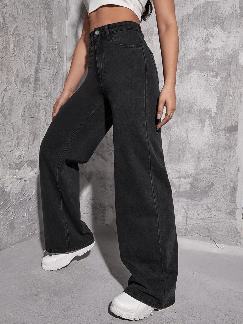 Wide Leg Jeans - Black – Rosh Gallery